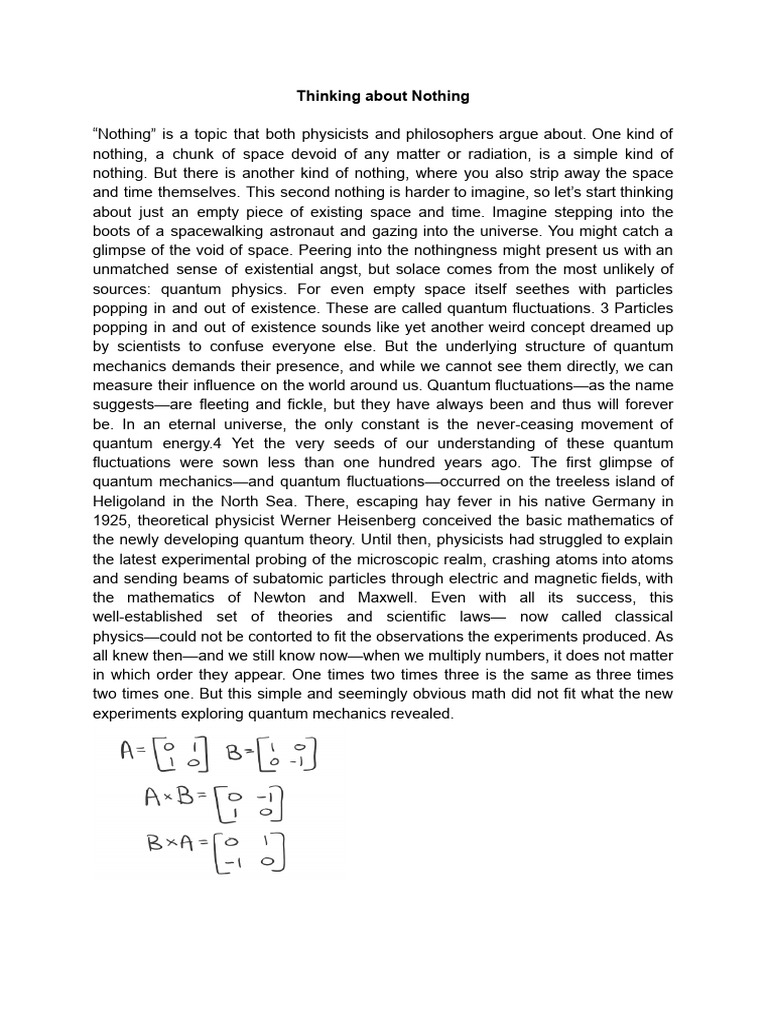 Thinking About Nothing | PDF | Uncertainty Principle | Quantum Mechanics
