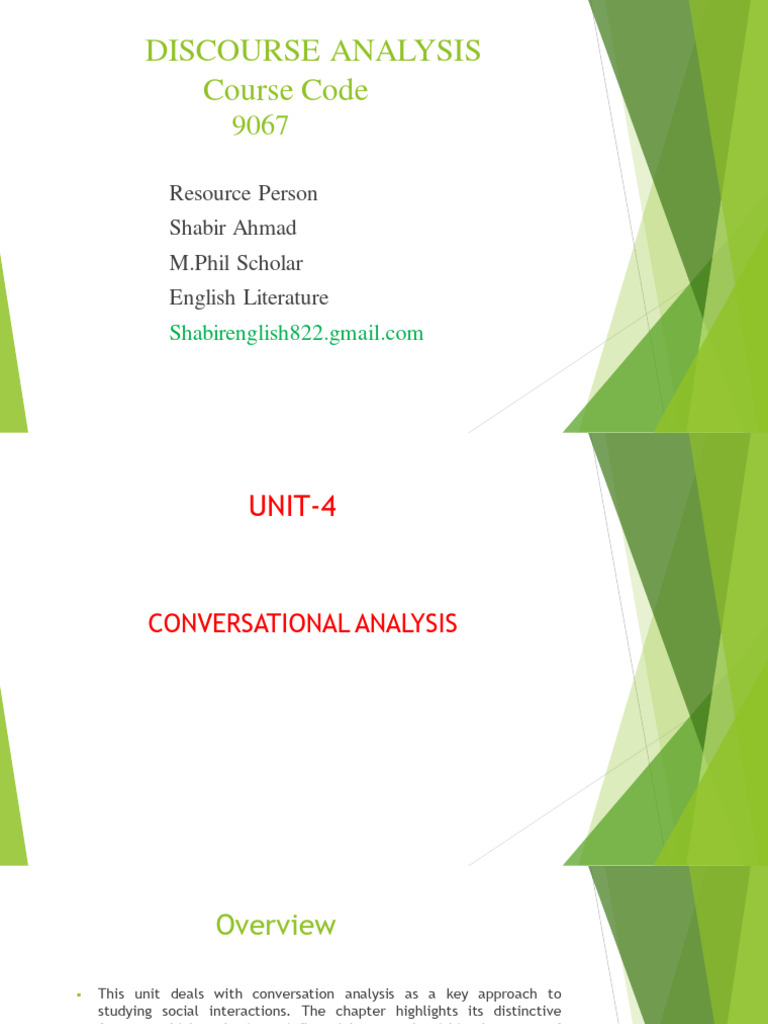 Discourse Analysis Unit 4 | PDF | Methodology | Sociology