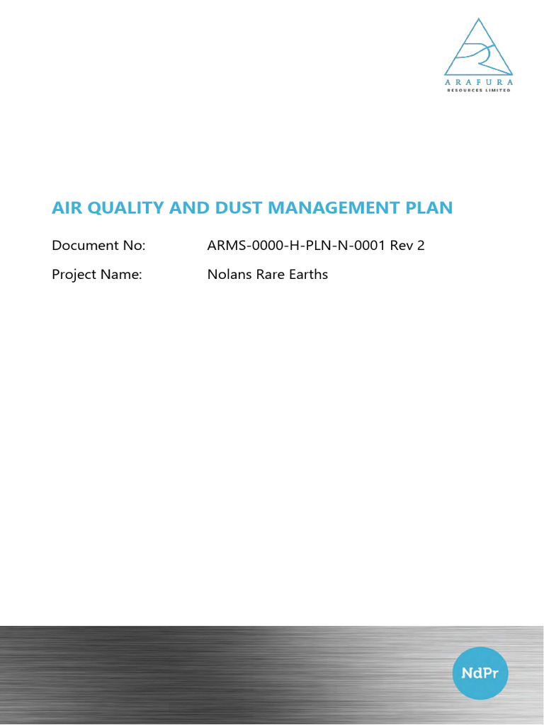 Appendix C Air Quality and Dust Management Plan | PDF | Air Pollution ...