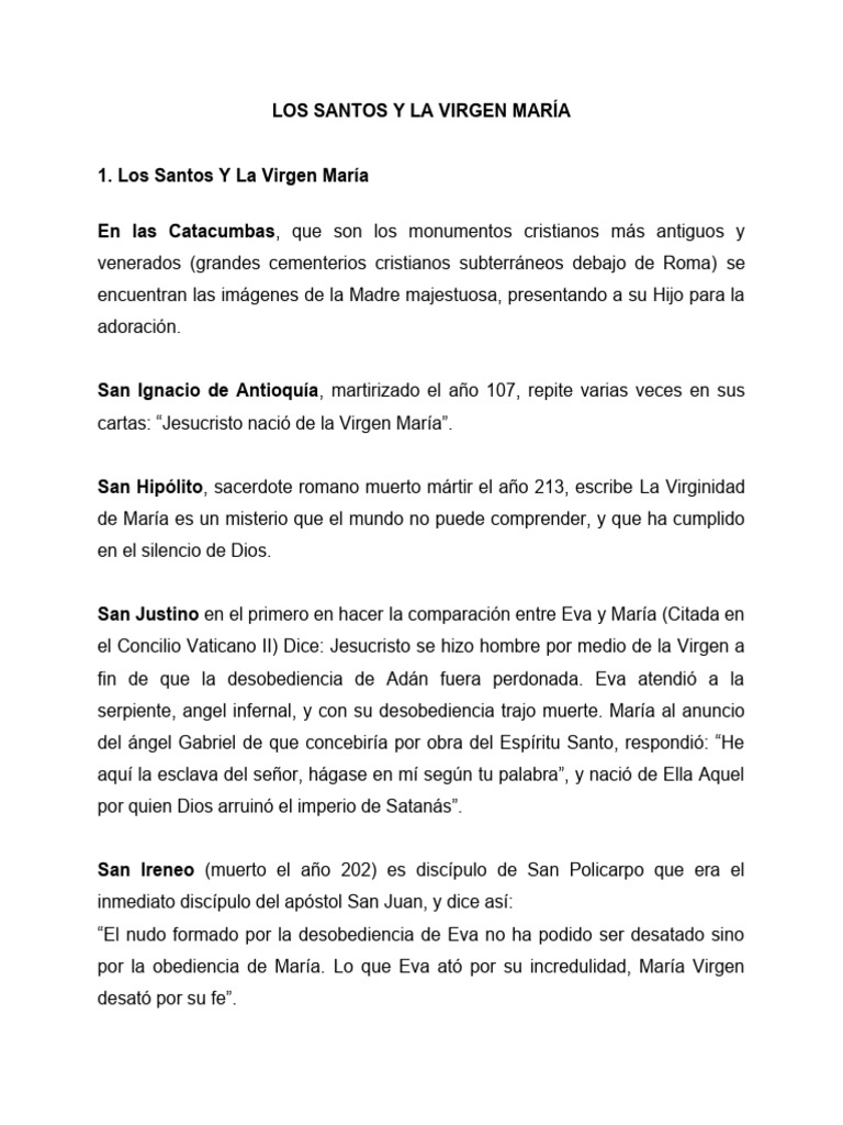 Santos y la Virgen María: Devoción y Fe | PDF | María, madre de Jesús ...