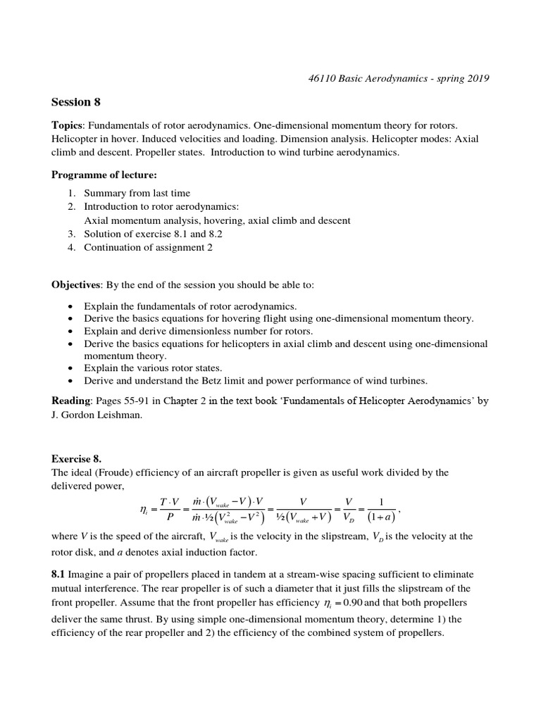 Session8 Rotor Aerodynamics I | PDF | Mechanical Engineering | Physical ...