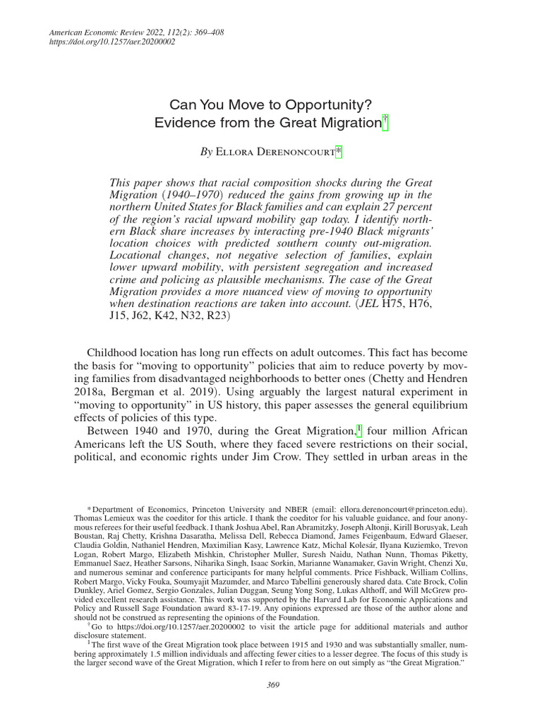 Original Paper | PDF | Social Mobility | Human Migration