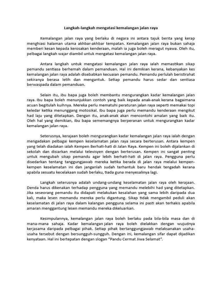 Contoh Karangan Respons Terbuka | PDF