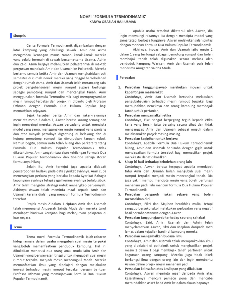 Komsas Novel Formula Termodinamik | PDF