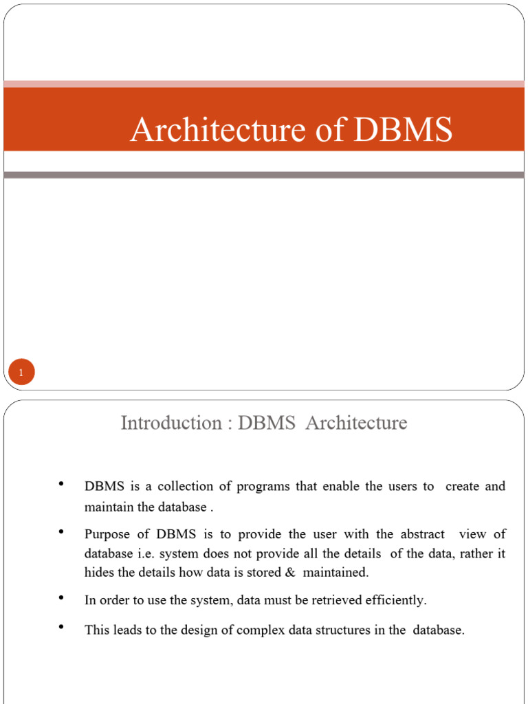 Architecture of Dbms | PDF | Databases | Data