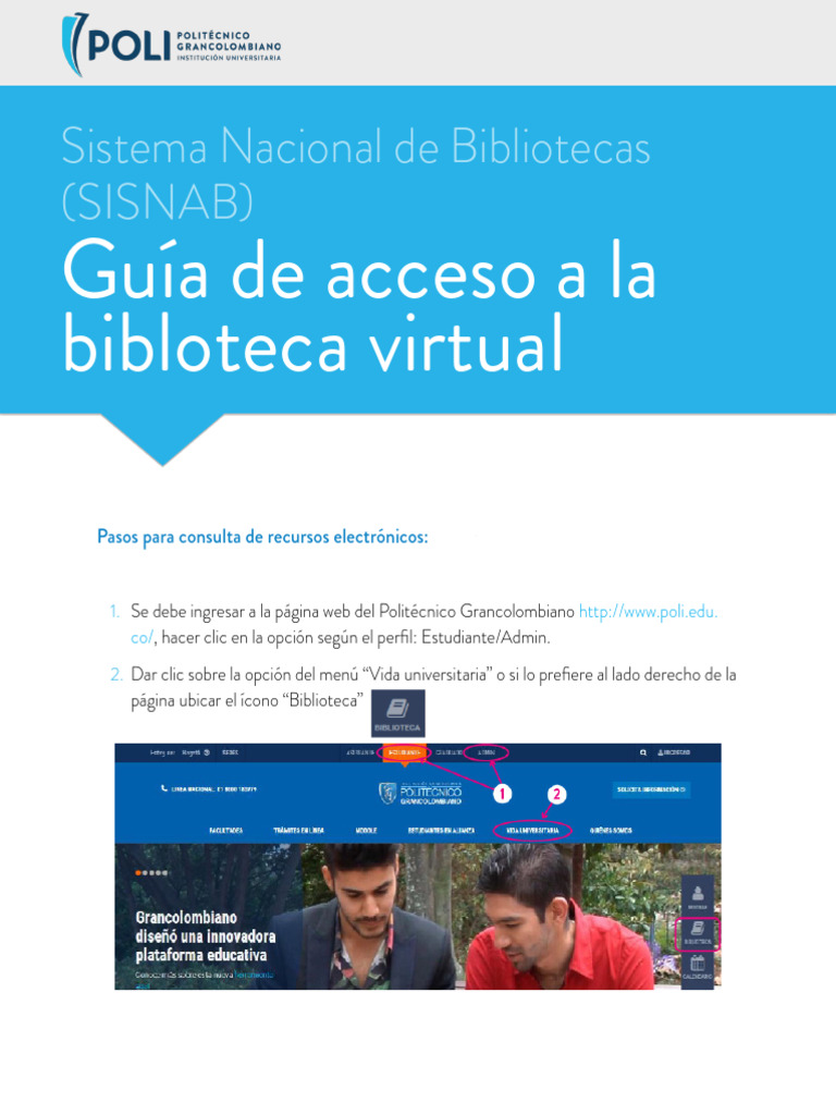 2 Guia-Acceso-Biblioteca-Virtual | PDF | Bases de datos | Software