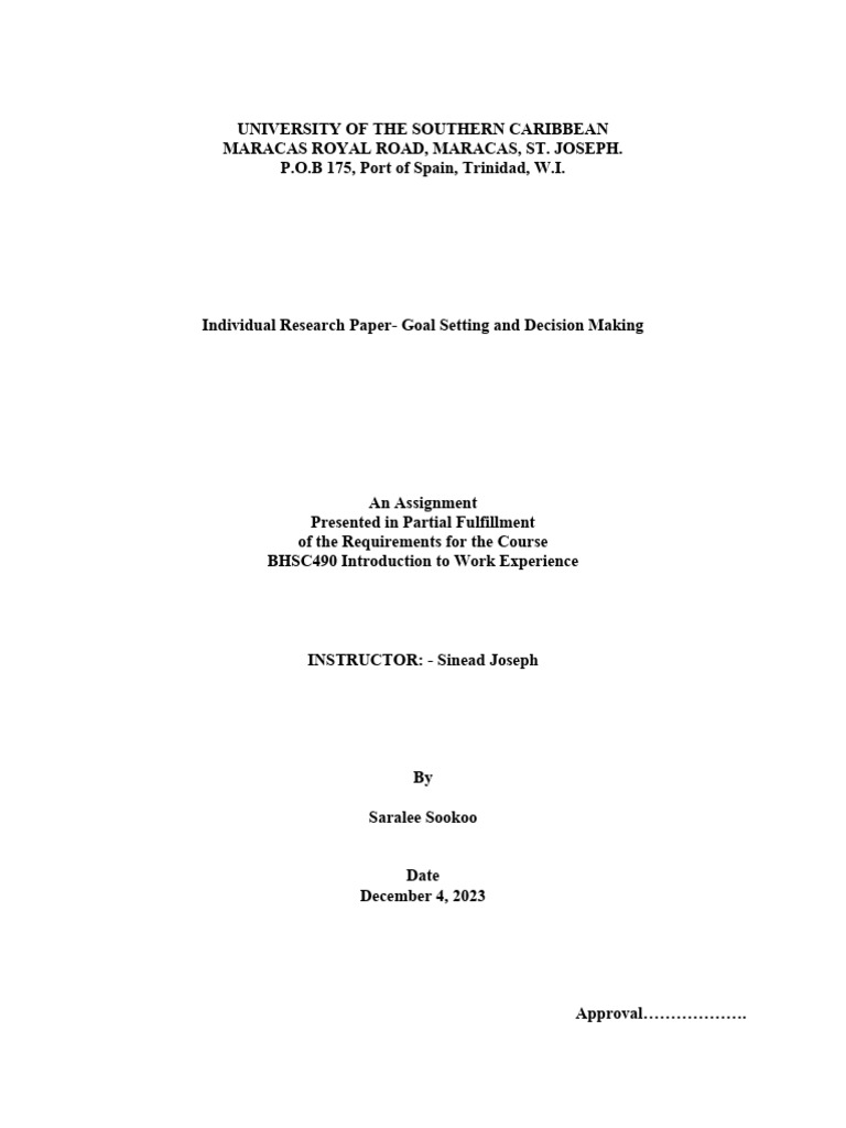 Goal Setting and Decision Making | Download Free PDF | Decision Making ...