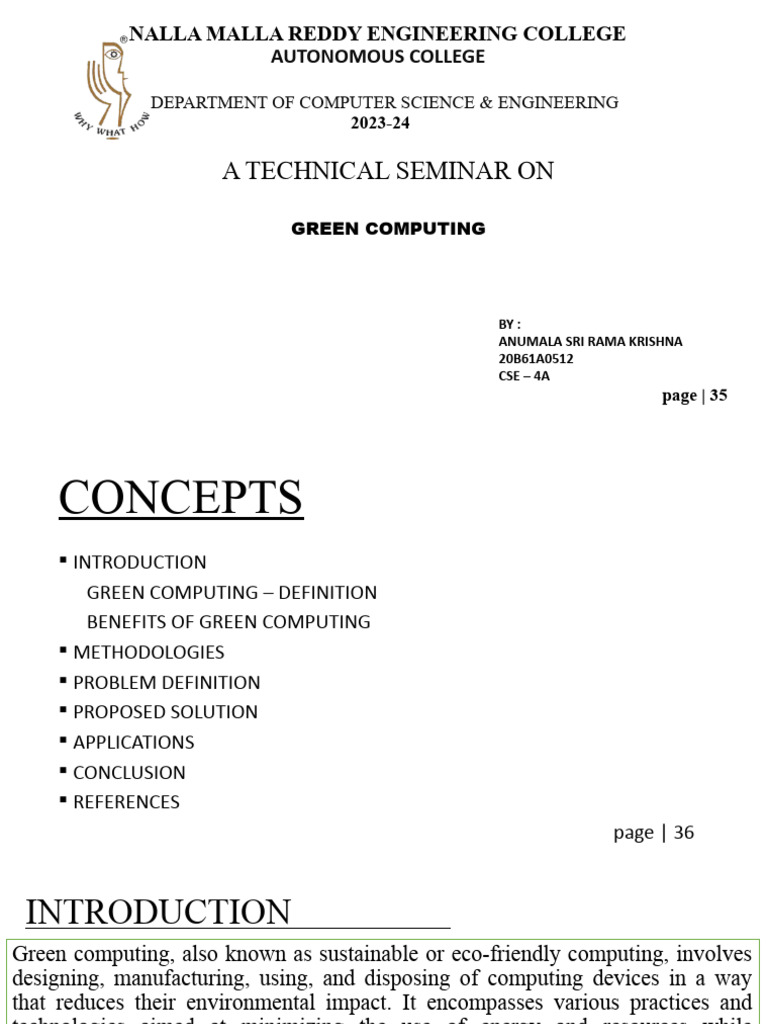 Green Computing Download Free Pdf Energy Conservation Computing