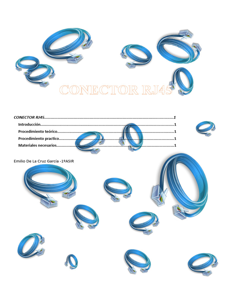 Conector RJ45 | PDF | Conector eléctrico | Tecnología de información y ...