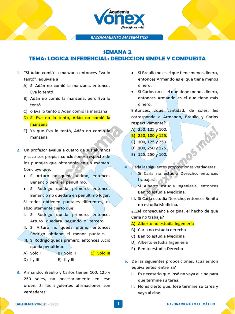 RM S2 Si Claves | PDF | Lógica