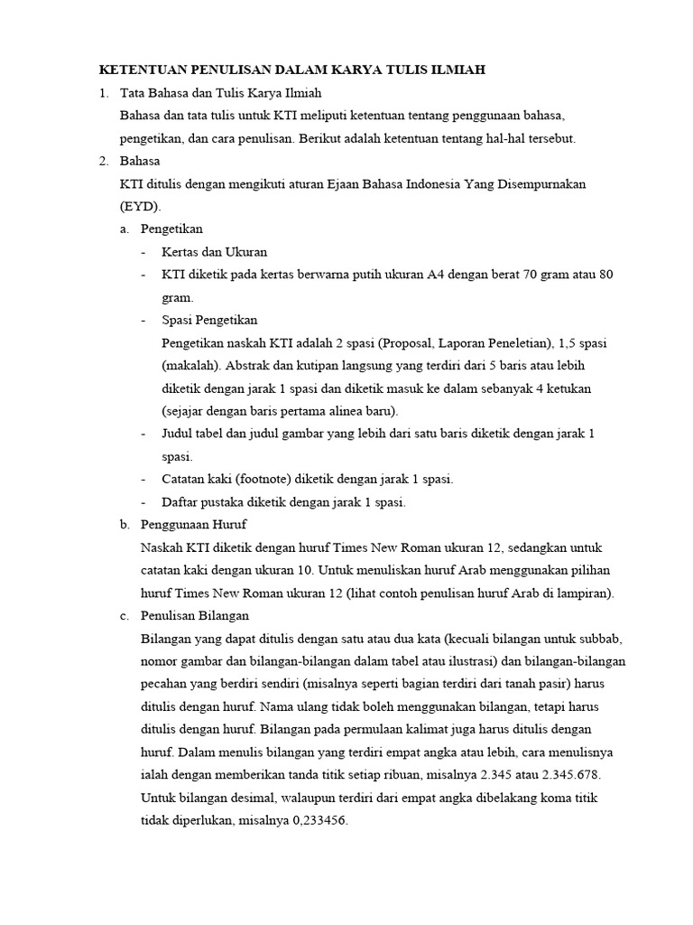 Ketentuan Penulisan Dalam Karya Tulis Ilmiah 2023 | PDF | Metode ...