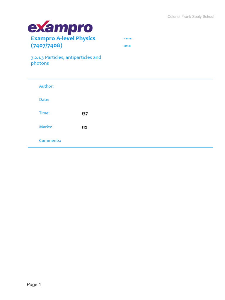 3.2.1.3 Particles Antiparticles and Photons | PDF | Elementary Particle | Hadron