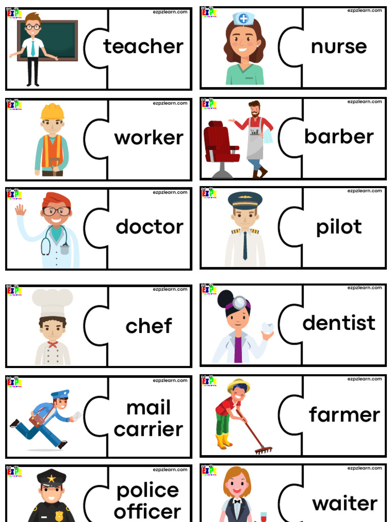 Jobs Kids Puzzle Match | PDF
