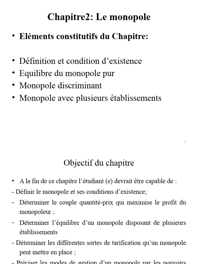 Cours Micro2 Monopole Semestre3 Juin 2018 Fseg | PDF | Monopole | Prix