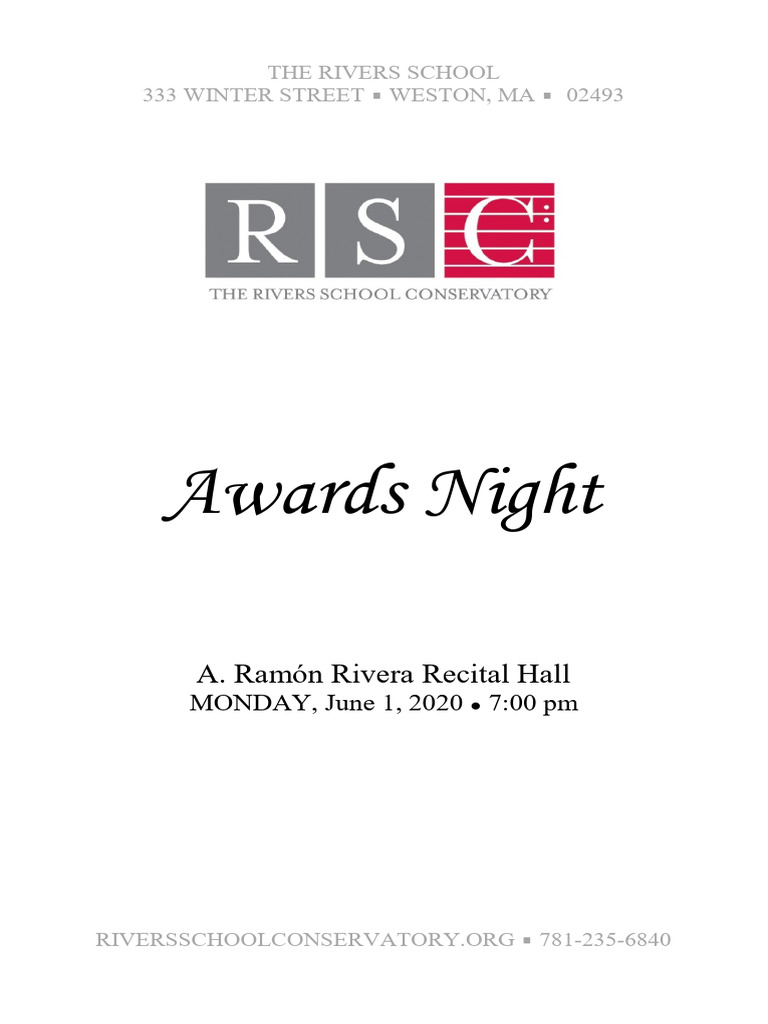Rivers School Virtual Awards Night 2020 | PDF | Elements Of Music ...