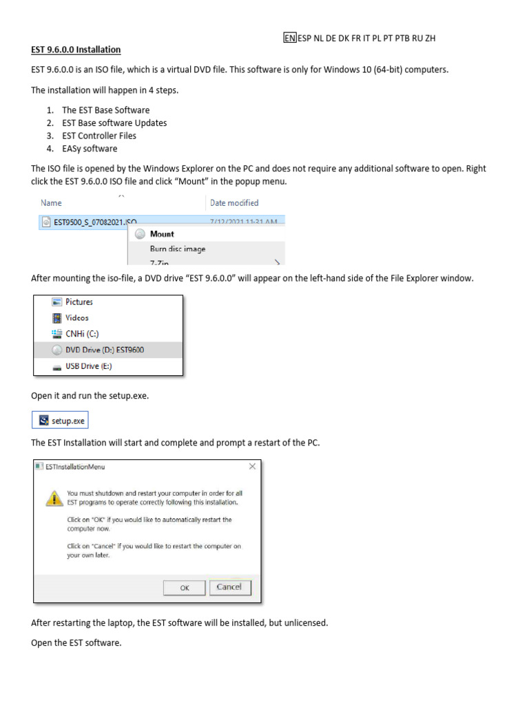 EST 9.6.0.0 Install MultiLang | PDF | System Software | Operating System Technology
