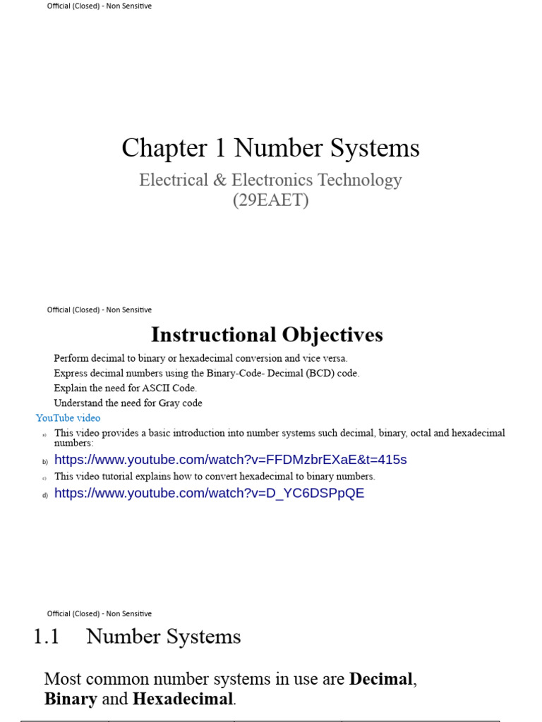 Chapter 1 Number Systems v6 - Copy 2 | PDF | Binary Coded Decimal | Encodings
