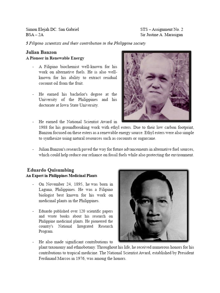 Assignment No. 2 - STS (San Gabriel, Simon Elejah DC. - BSA-2A) | PDF | Rice | Nature