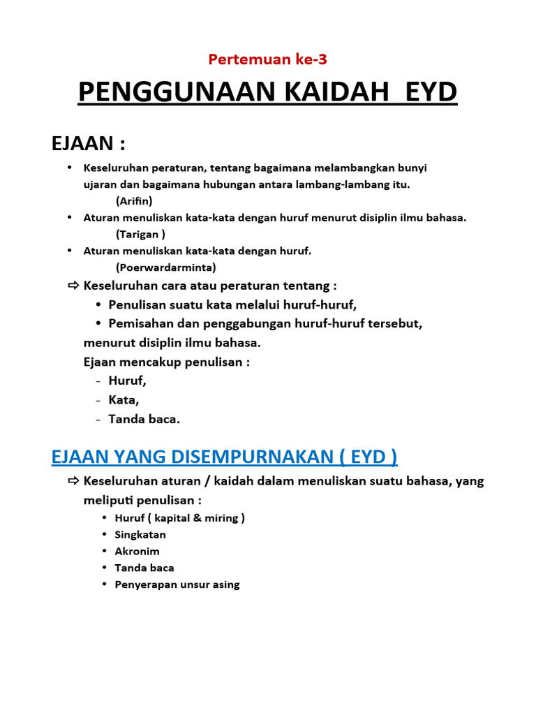 03 - Kaidah Eyd | PDF | Seni & Disiplin Bahasa