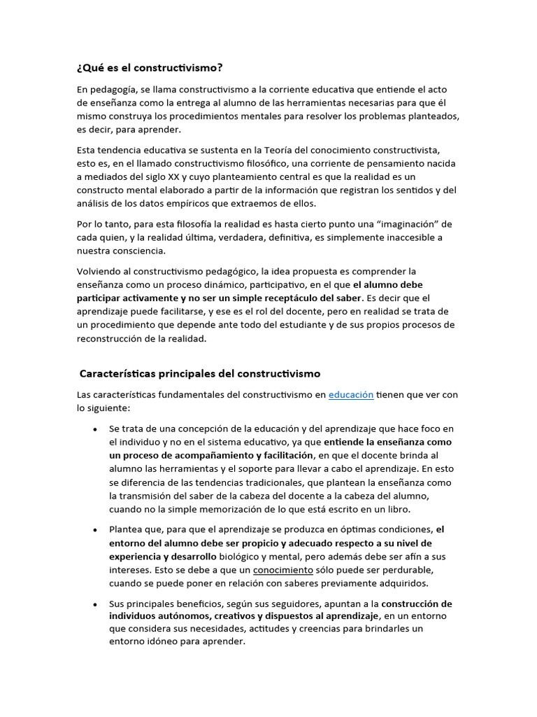 Qué Es El Constructivismo | PDF | Constructivismo (filosofía de la ...
