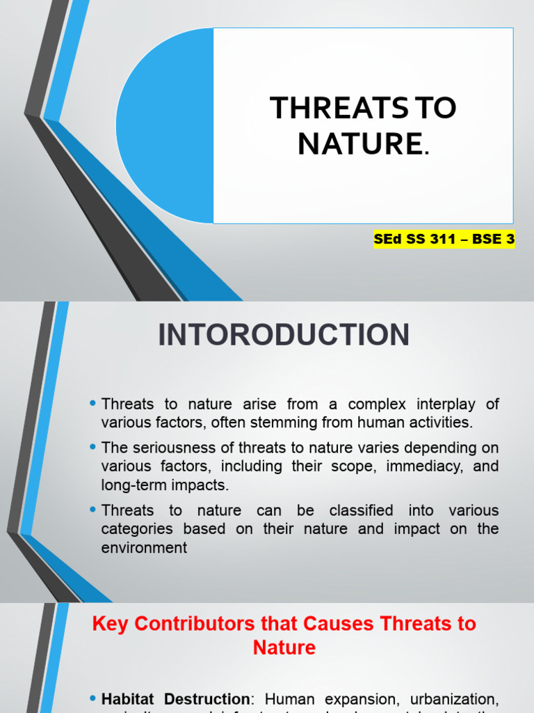 Major Threats to Natural Resources | PDF | Habitat Destruction ...