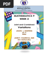 Math 9 - Q2 - Week 2 - Module 2 - Variations Joint and Combined ...