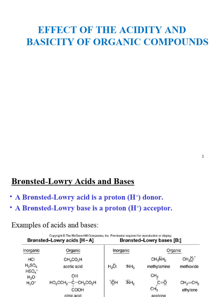 Acidity and Basicity in Organic Compounds | PDF | Acid | Acid ...