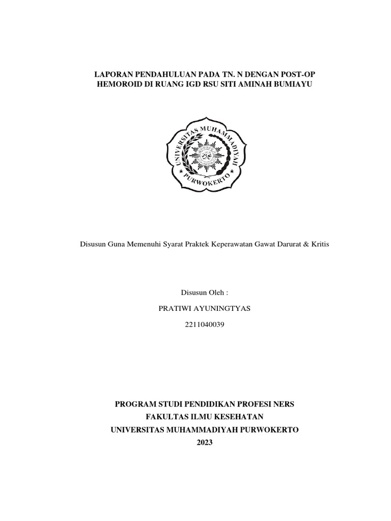 Penatalaksanaan Hemoroid Pasca Operasi | PDF | Sains & Matematika