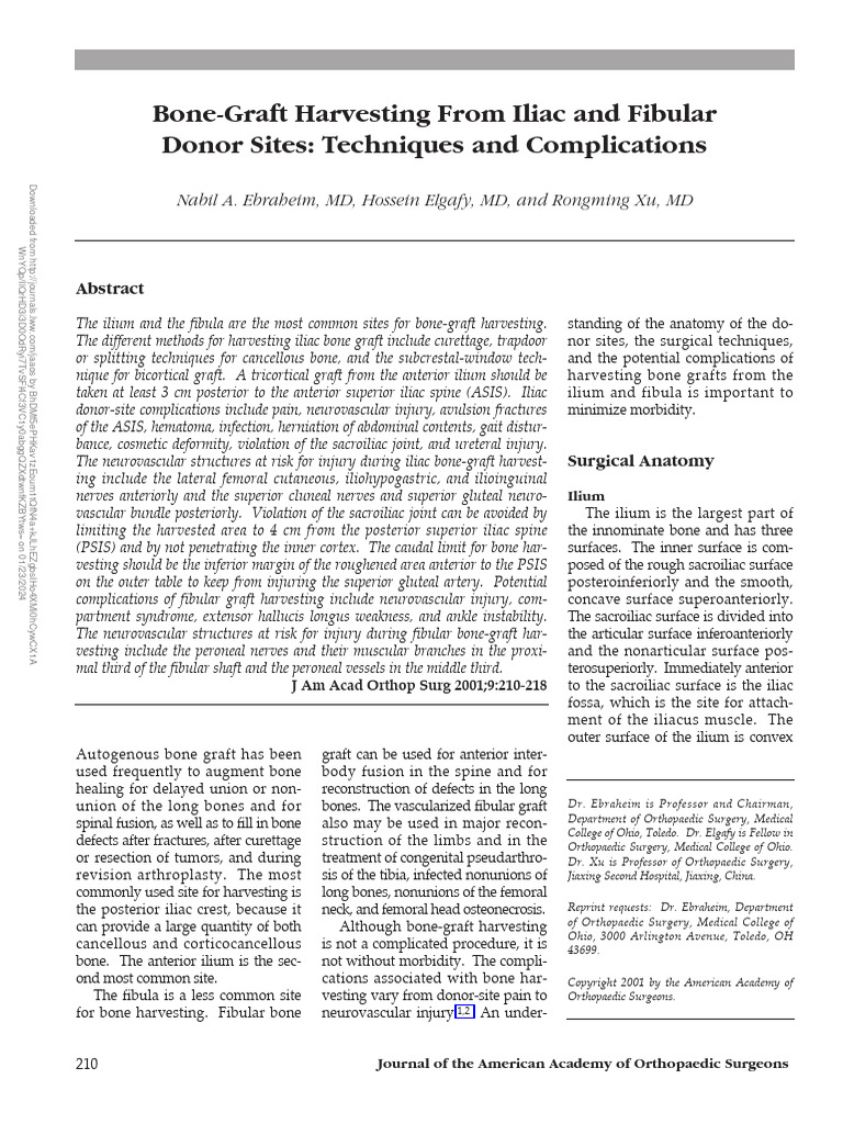 Bone Graft Harvesting From Iliac and Fibular Donor.7 | PDF | Pelvis ...