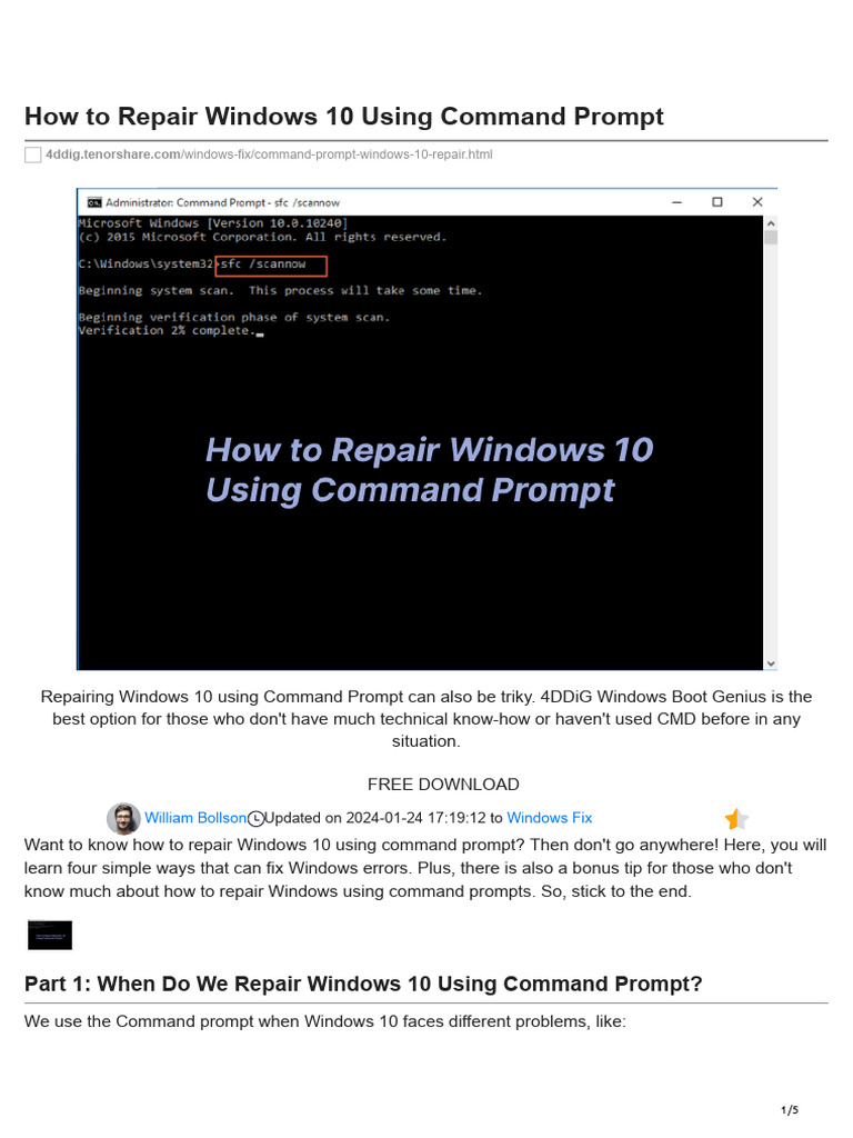 Cách sửa lỗi win bằng cmd 2 | PDF | Microsoft Windows | Booting