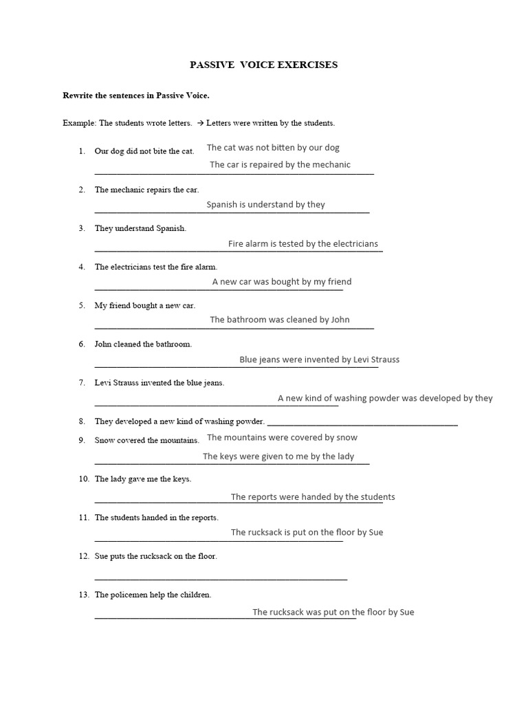 Passive-Voice-Exercise-Simple-Present-And-Past Ok | PDF
