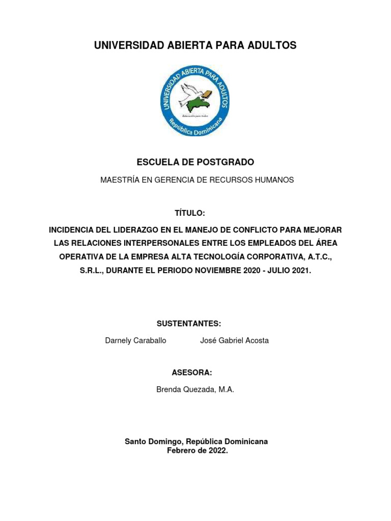 Universidad Abierta para Adultos: Escuela de Postgrado | PDF