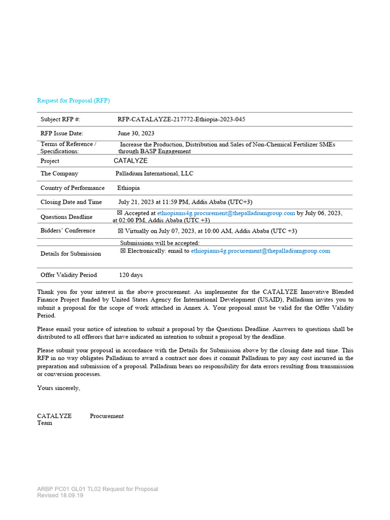 BDS Non-Chemical-RFP-CATALYZE-Ethiopia-2023-0045-Non-Chemical ...