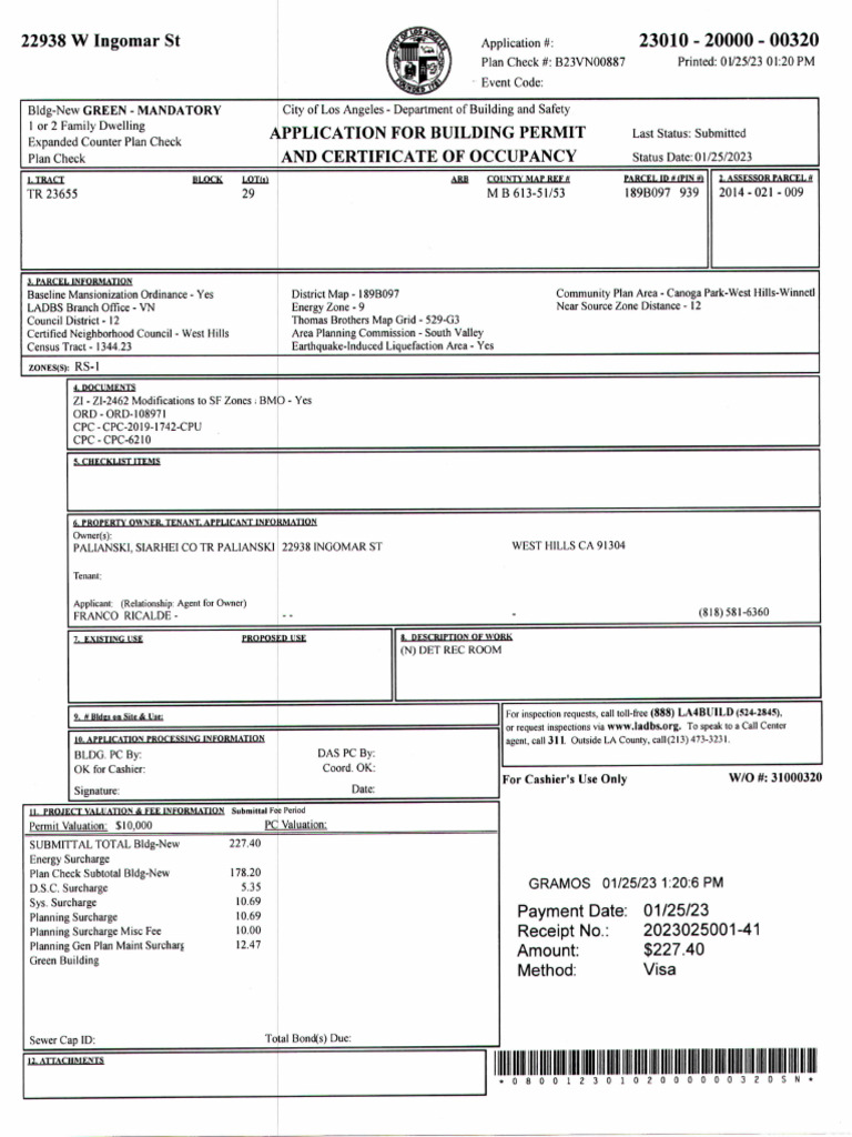 Application 22938 W Ingomar ST | PDF