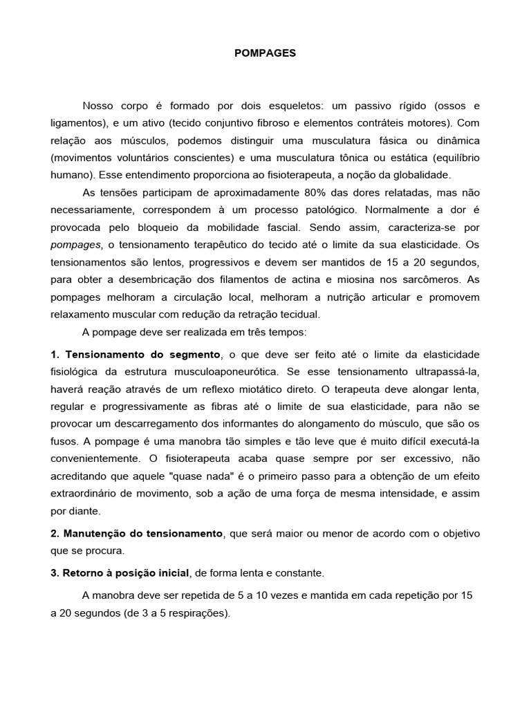 Pompages | PDF | Músculo esquelético | Dor