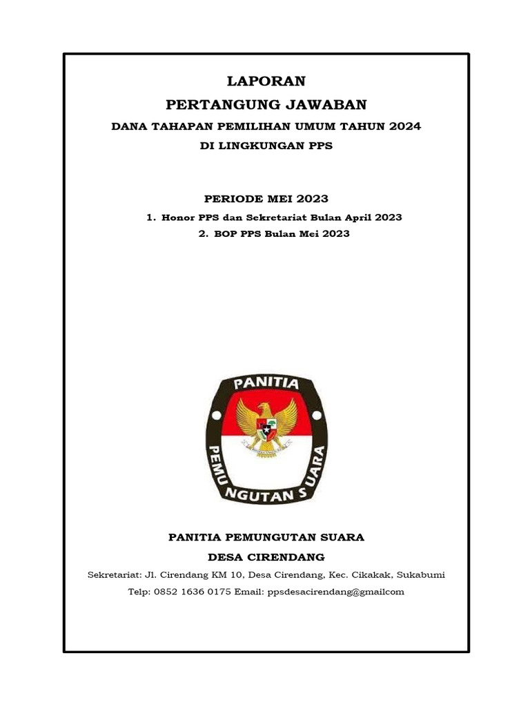 Contoh Cover LPJ | PDF