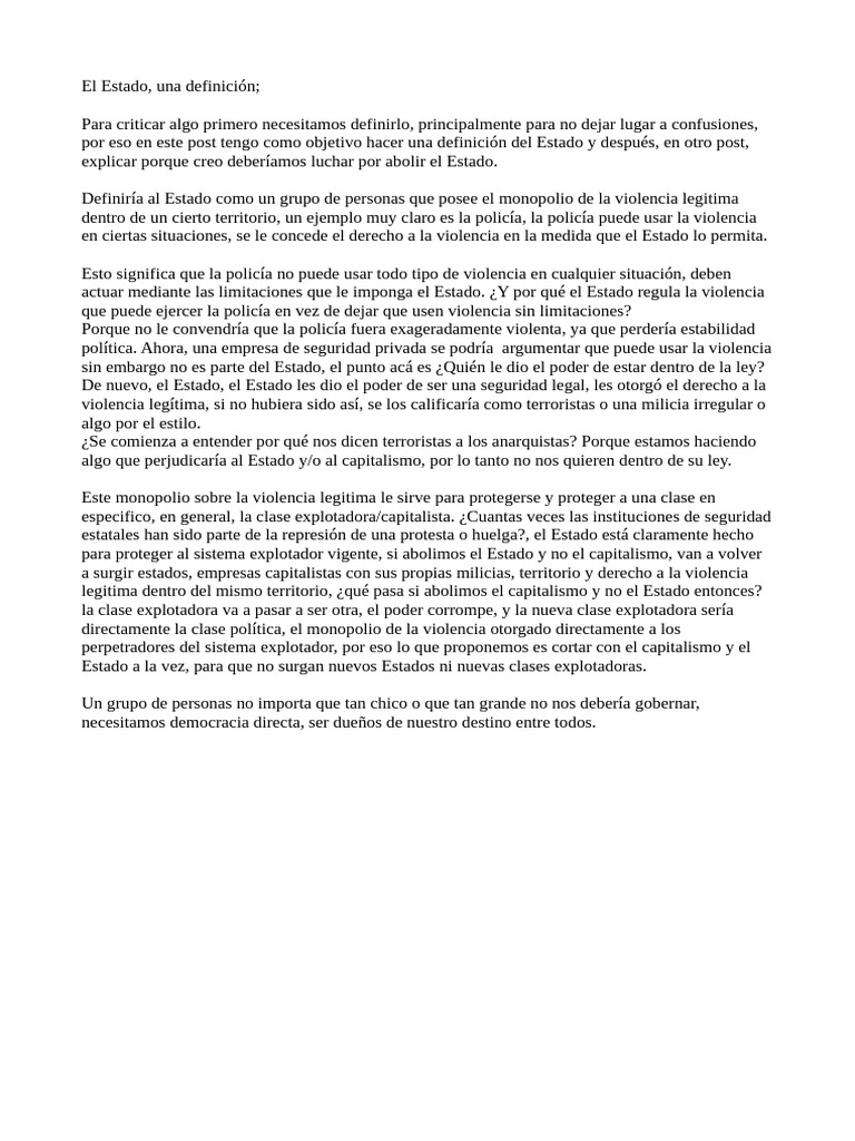 El Estado, Una Definición | PDF