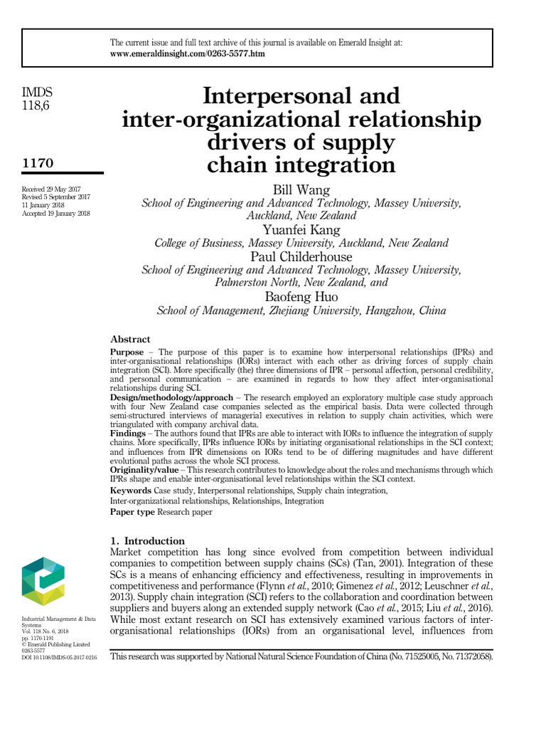 IP and IO relationship drivers of supply chain | PDF | Power (Social ...