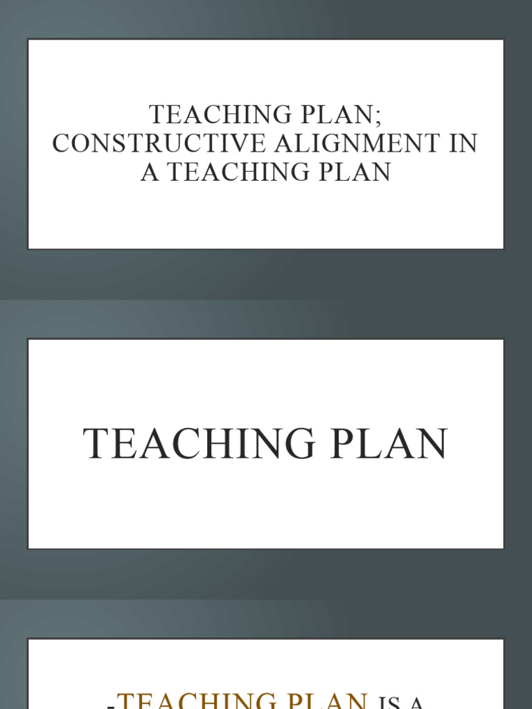 Teaching Plan Constructive Alignment in A Teaching Plan Educ90 | PDF ...