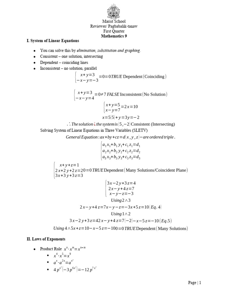 AA Mathematics Reviewer | PDF | Square Root | Exponentiation