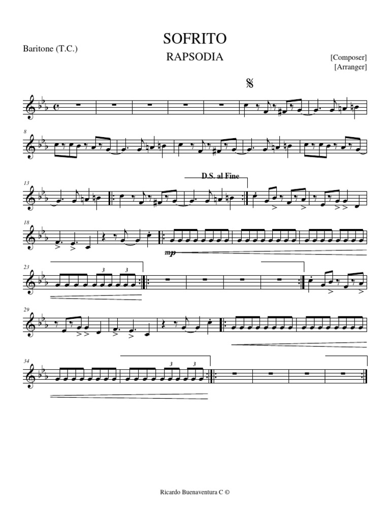 SOFRITO - Baritone (T.C.) .Mus | PDF
