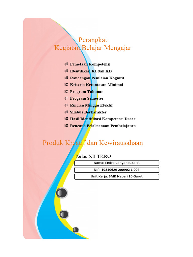 RPP Produk Kreatif Dan Kewirausahaan Kelas Xi | PDF