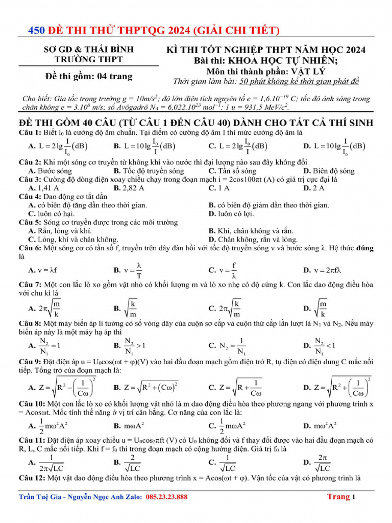 So Giao Duc Va Dao Tao Thai Binh 2024 | PDF
