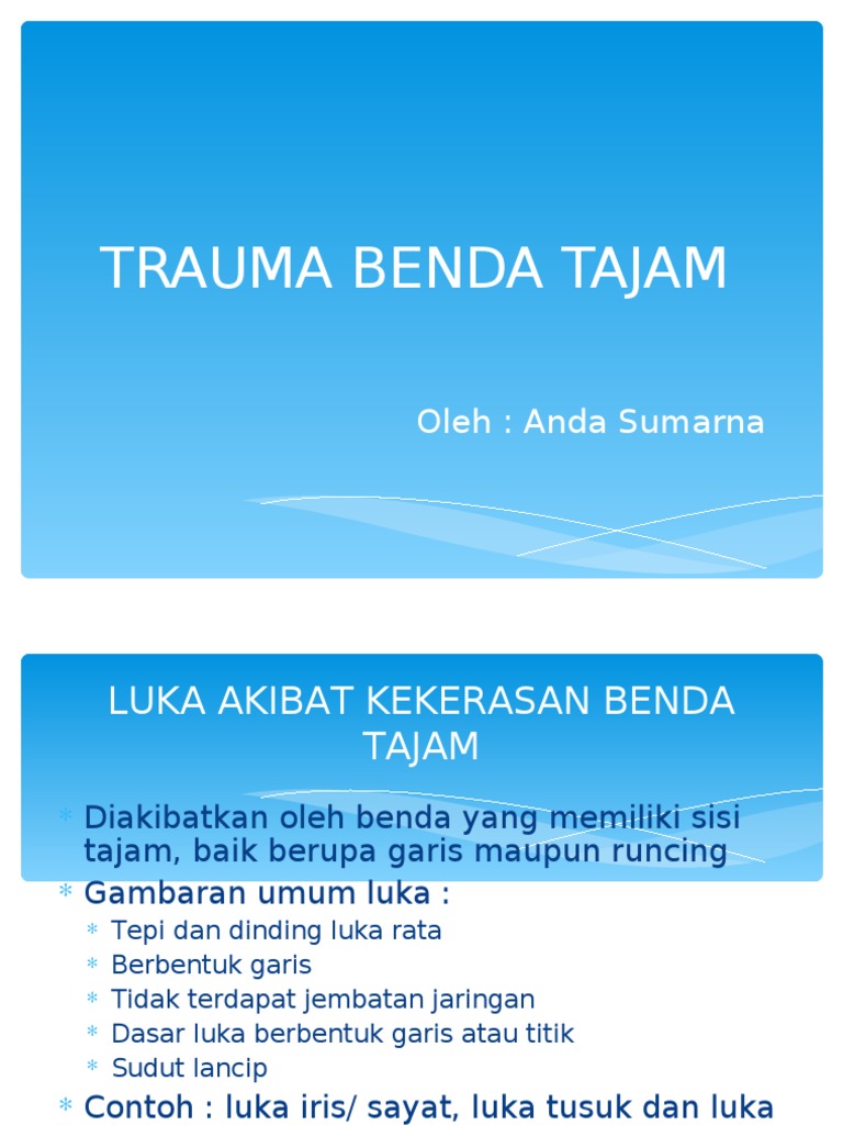 Trauma Benda Tajam-Anda | PDF