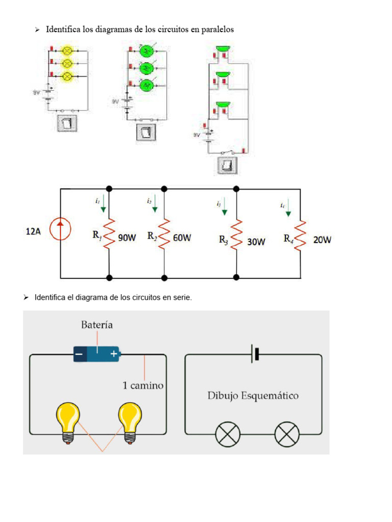 Diagramas de Los Circuitos en Paralelos | PDF