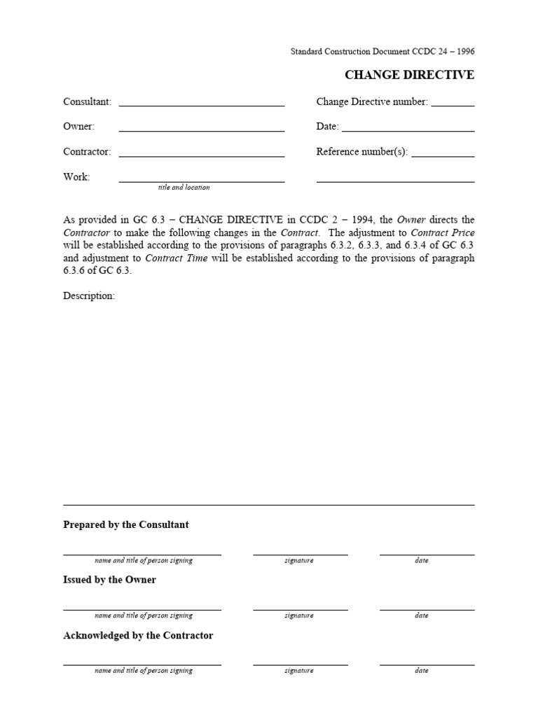24-011-E Change Directive | PDF
