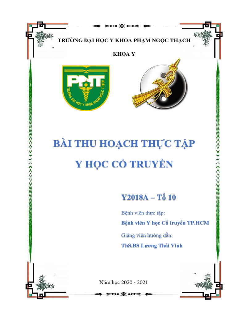 Bài Thu Hoạch YHCT Tổ 10 Y2018A | PDF