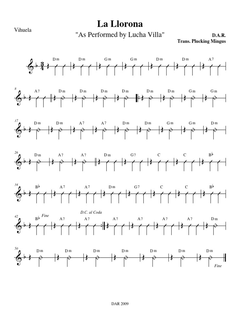 La Llorona Vihuela | PDF