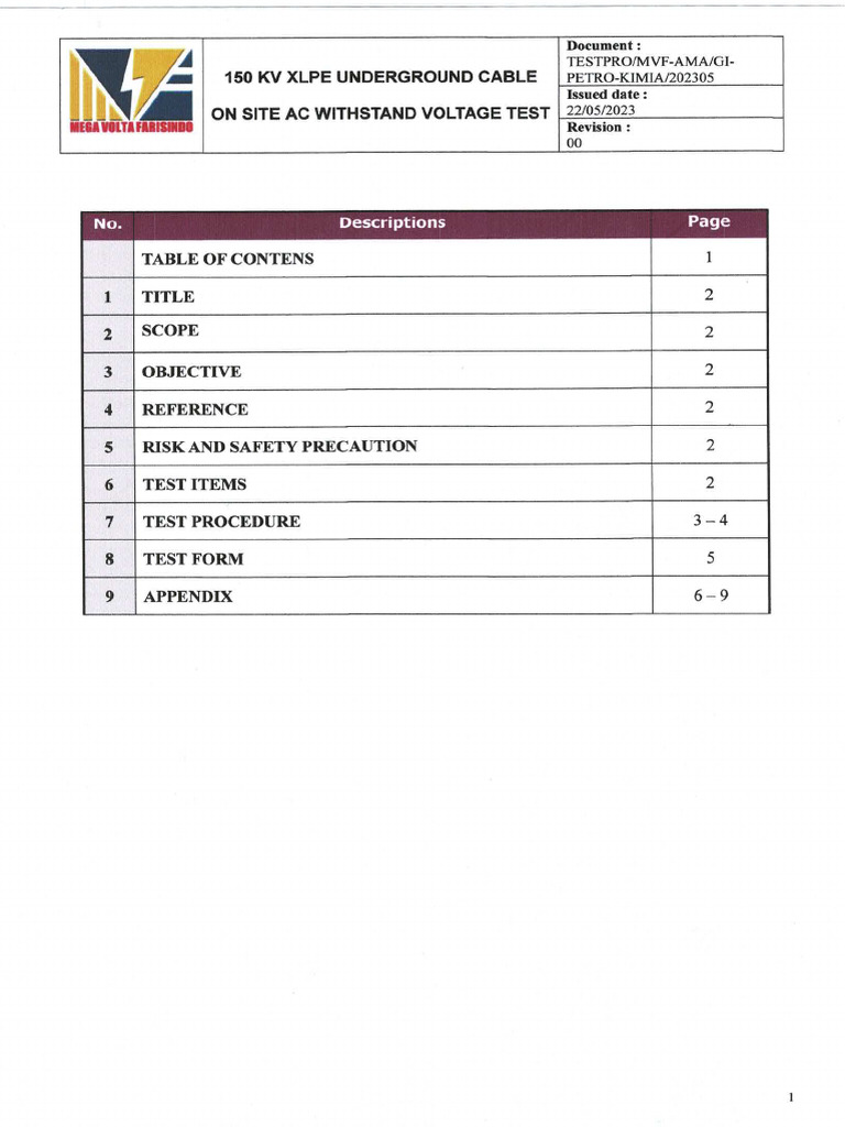 150kV XLPE UGC TEST | PDF