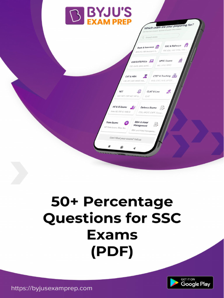 Percentage Questions For SSC Exams Final 30 | PDF | Percentage | Expense